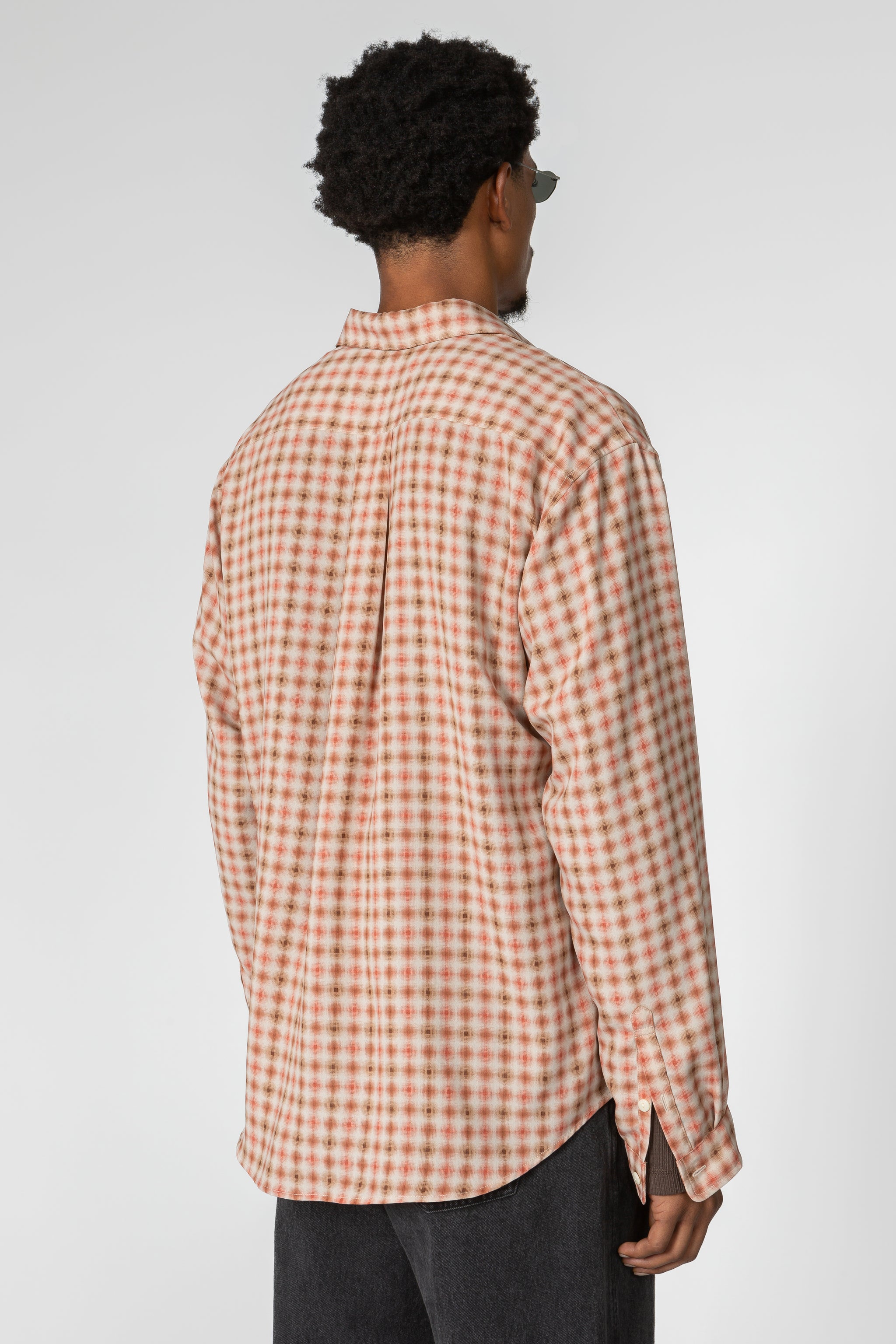 Oversized Button Down Shirt - Beige / Rust Plaid – SHADES OF Oversized Button Down Shirt - Beige / Rust Plaid – SHADES OF